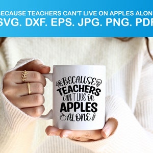 Because Teachers Can't Live on Apples Alone Svg, Teacher Svg, Back to ...