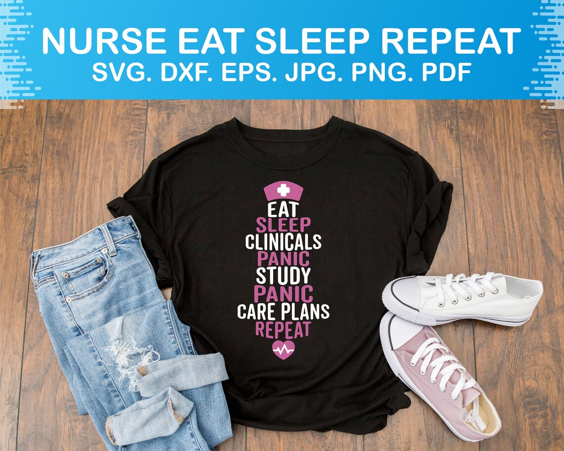 Eat Sleep Repeat Nurse Svg Nurse Life Svg Nursing Svg Nurse - Etsy