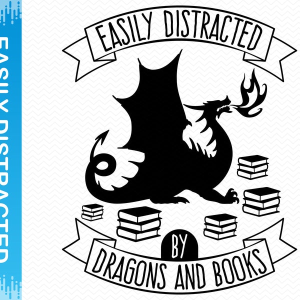 Dragon and Book Svg - Etsy