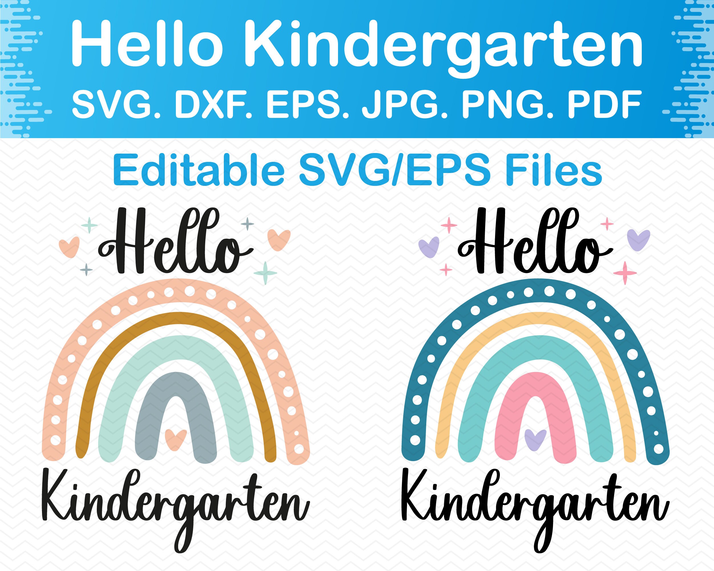 Hello kindergarten svg Preschool svg Back to school svg Pre | Etsy