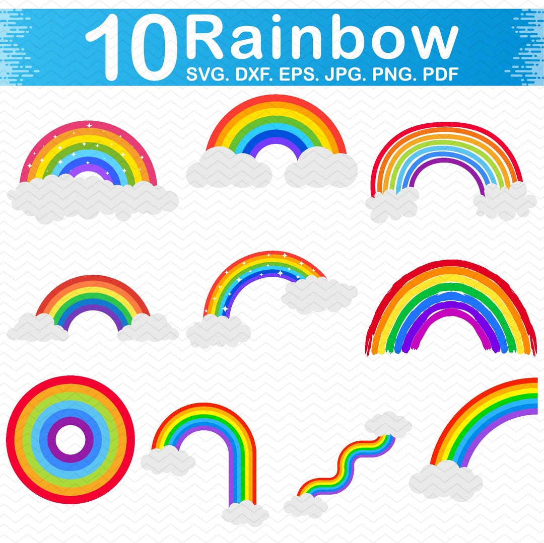 Rainbow Svg Files for Cricut, Rainbow Png Files, Rainbow Clipart ...