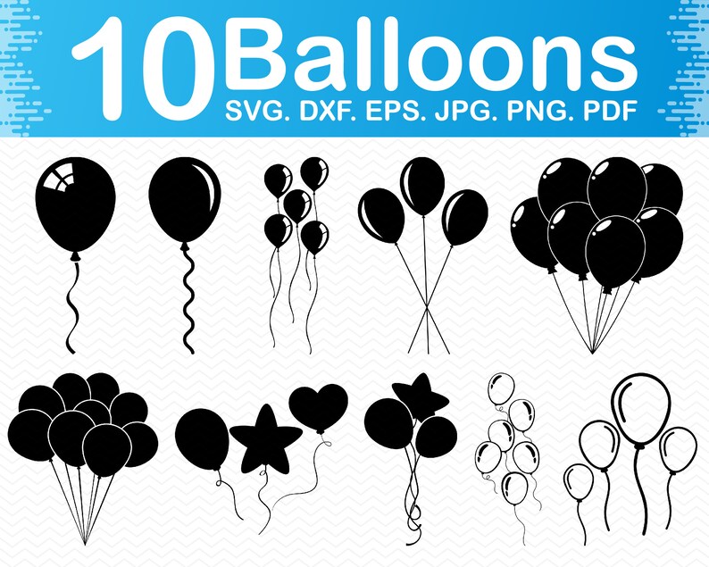 Balloon Svg Balloons Svg Birthday Balloon Svg Files for | Etsy