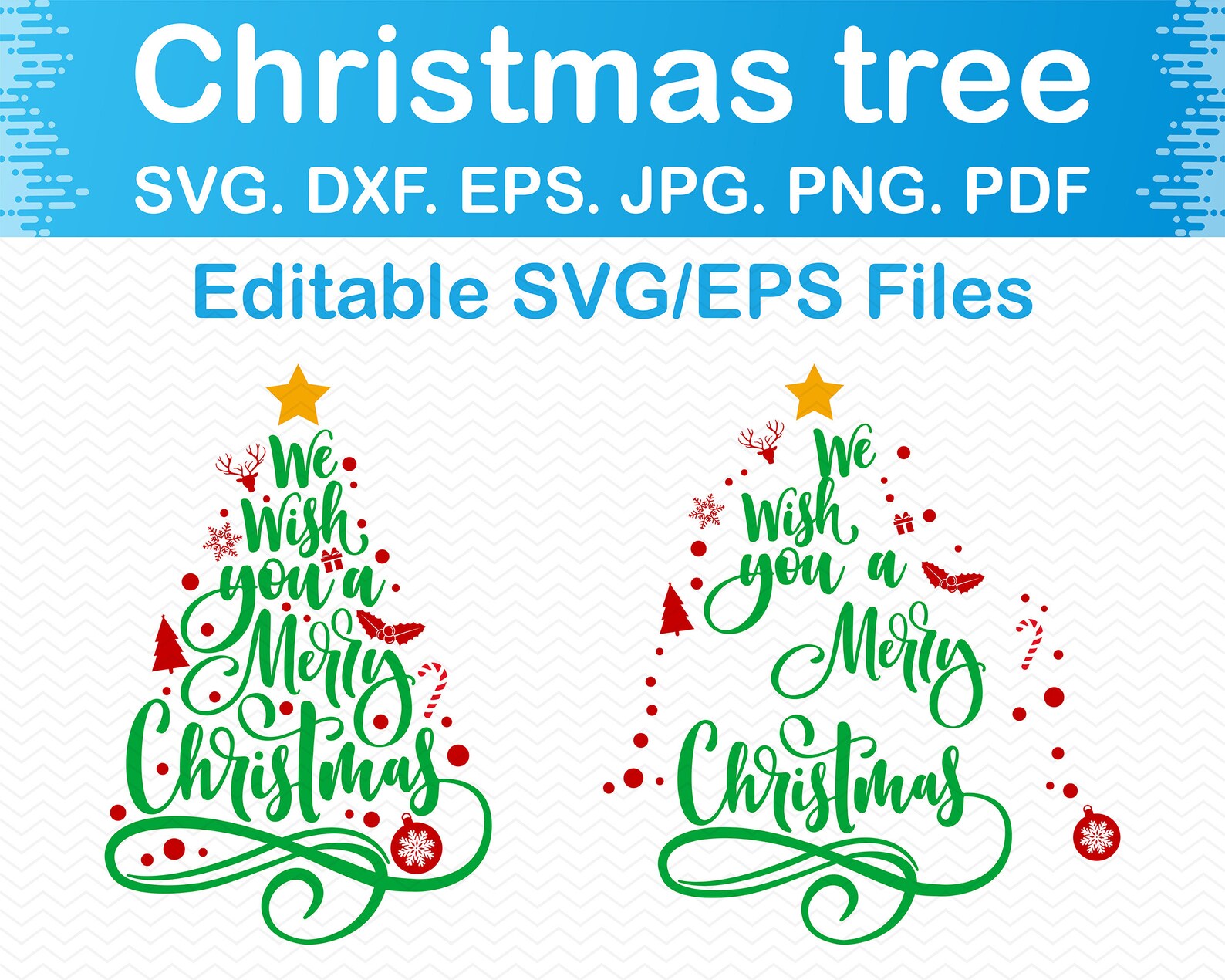 Merry Christmas Tree Svg Merry Christmas Trees Png Merry - Etsy