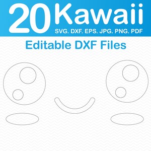 Kawaii Faces Svg, Kawaii Svg Files for Cricut, Kawaii Clipart, Cute Svg ...