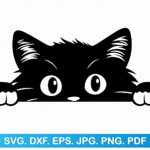 Cat Peeking Svg, Cat Svg Black Cat Svg, Cat Png Kitten Svg, Cat Clipart ...