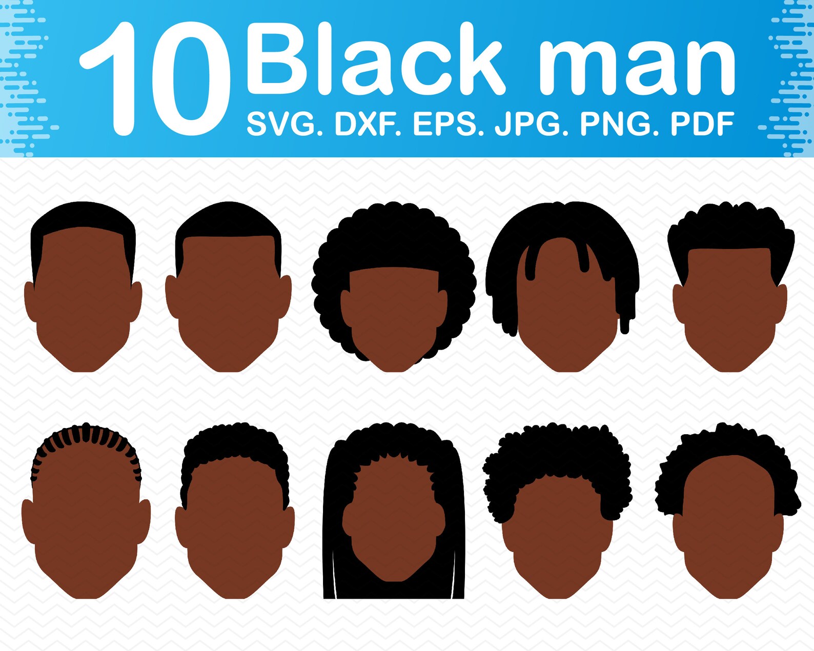 Black Man Svg Black Men Svg Black Male Svg Afro SVG - Etsy