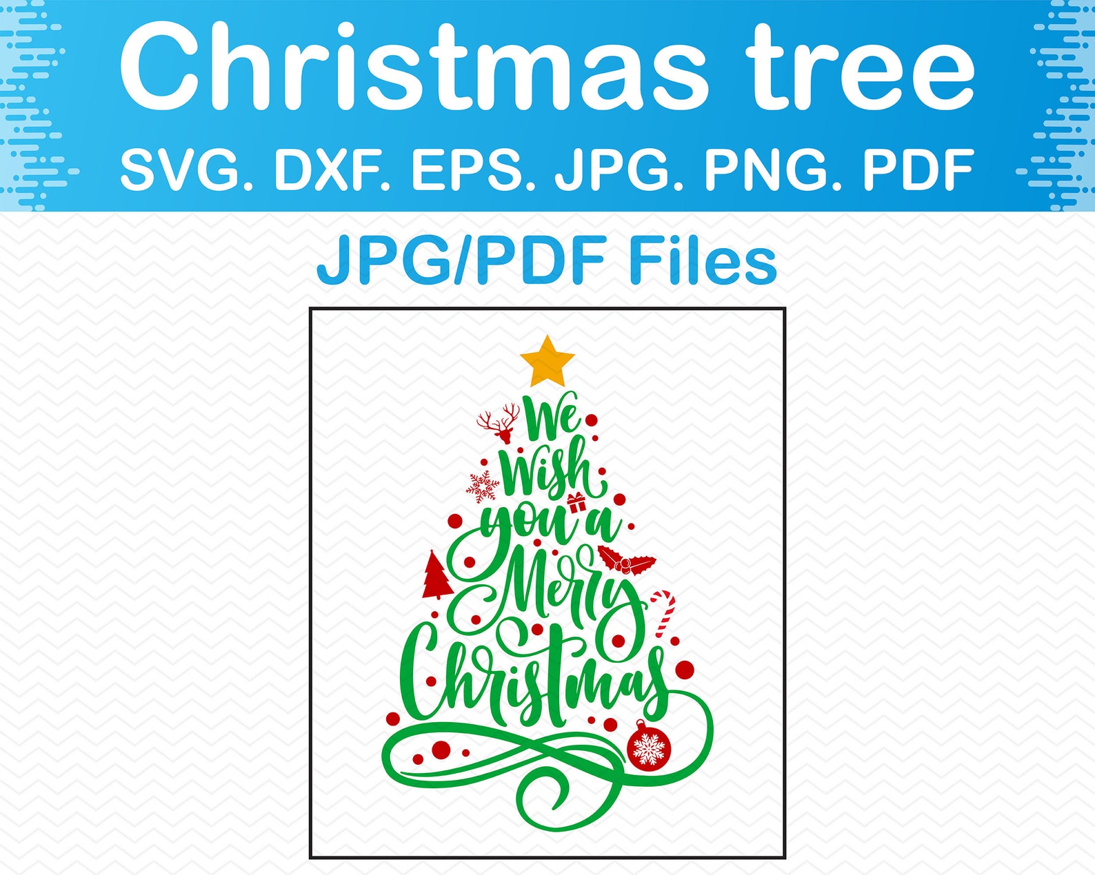 Merry Christmas Tree Svg Merry Christmas Trees Png Merry - Etsy