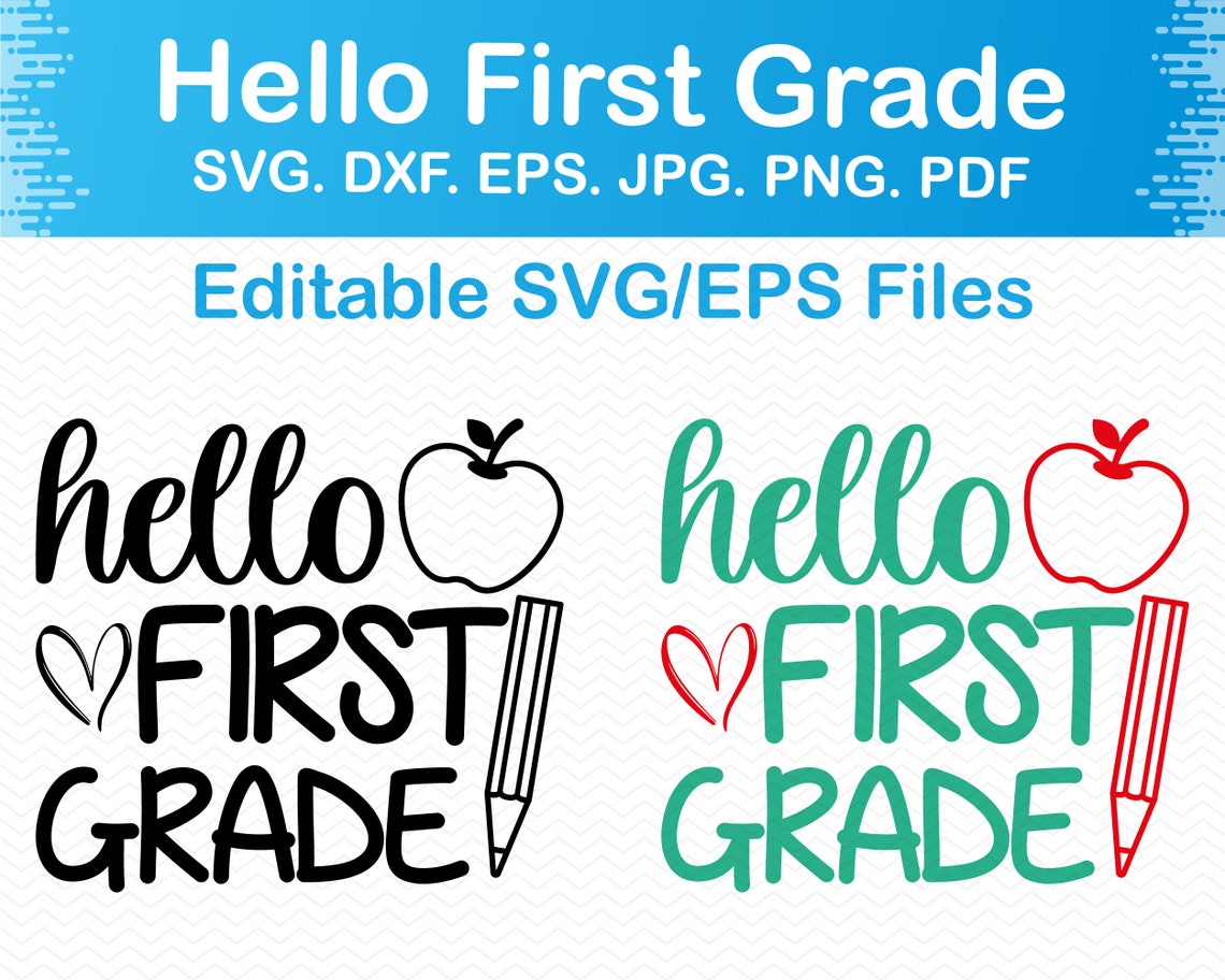 Hello First Grade SVG First Grade Svg 1st Grade Svg Teacher - Etsy