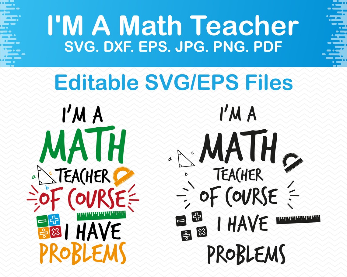 Math Teacher Svg Files Teacher Shirt Svg Teacher Clipart - Etsy