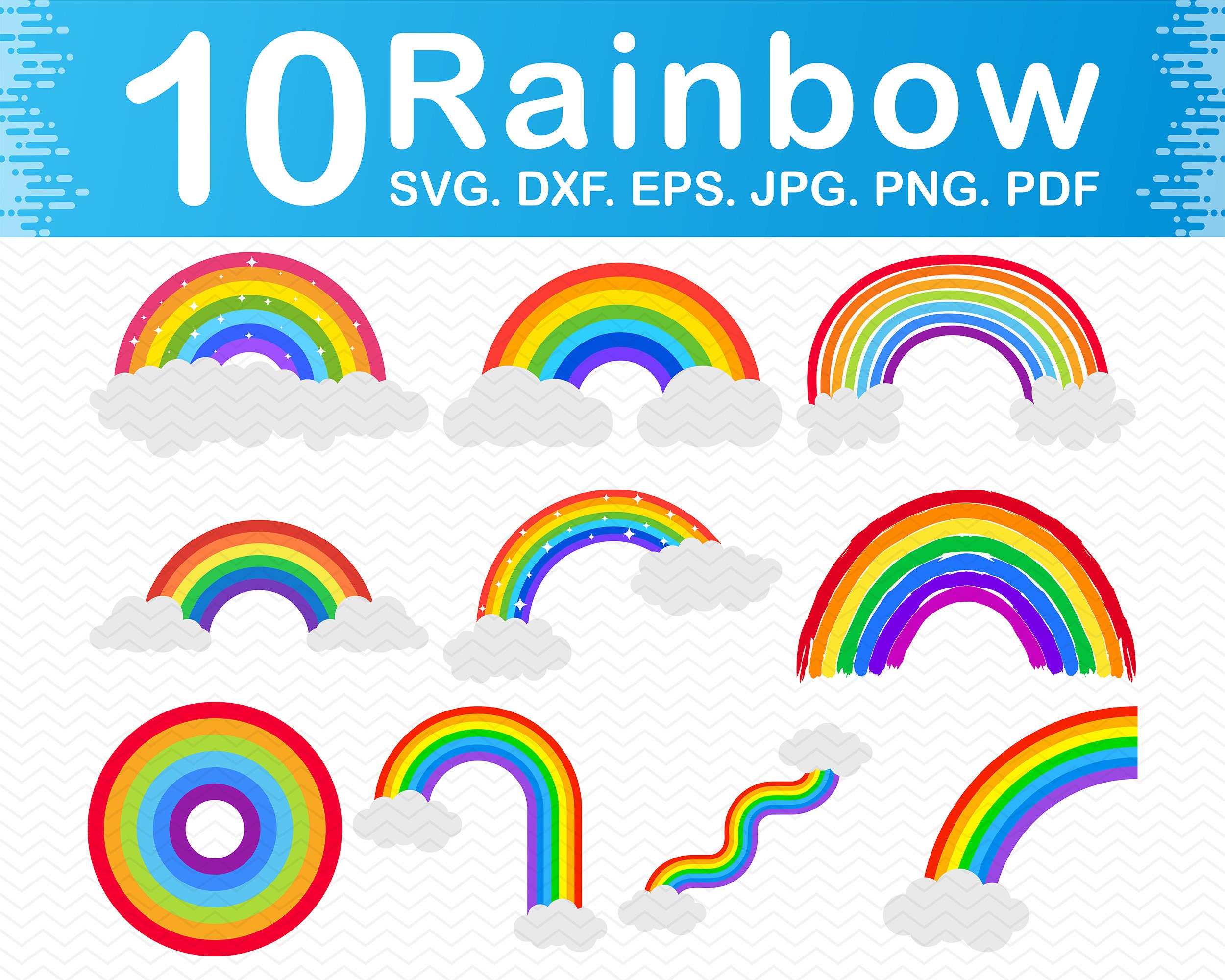 Rainbow Svg Files for Cricut Rainbow Png Files Rainbow - Etsy