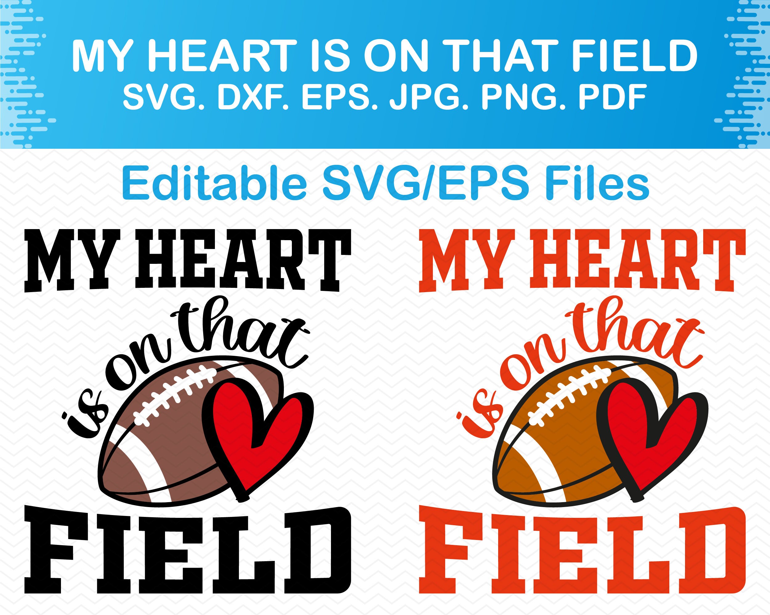 My Heart Is On That Field Svg Football Mom Svg Football Etsy