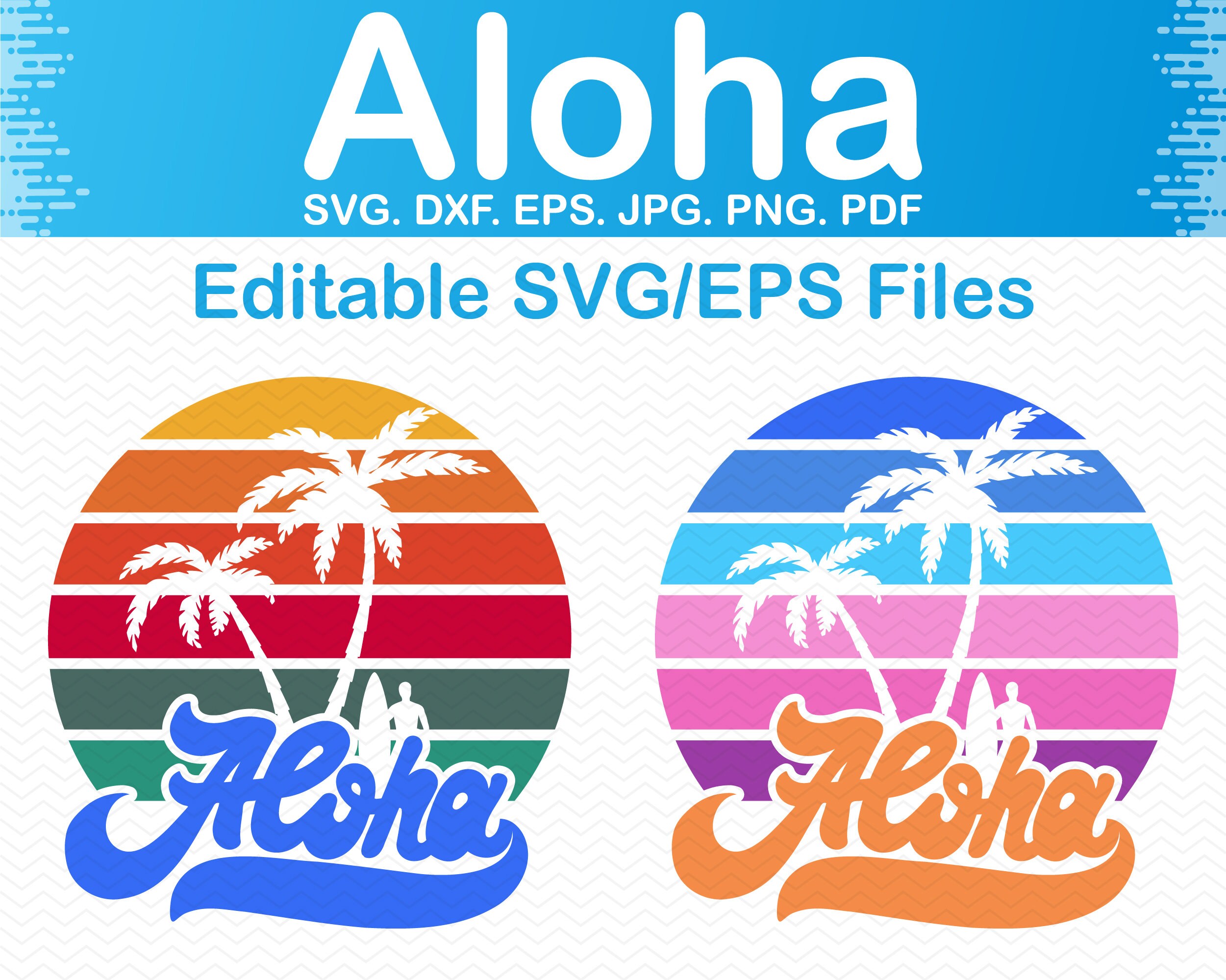 Aloha Svg Hawaii Svg Retro Svg Holiday Svg Summer Svg | Etsy