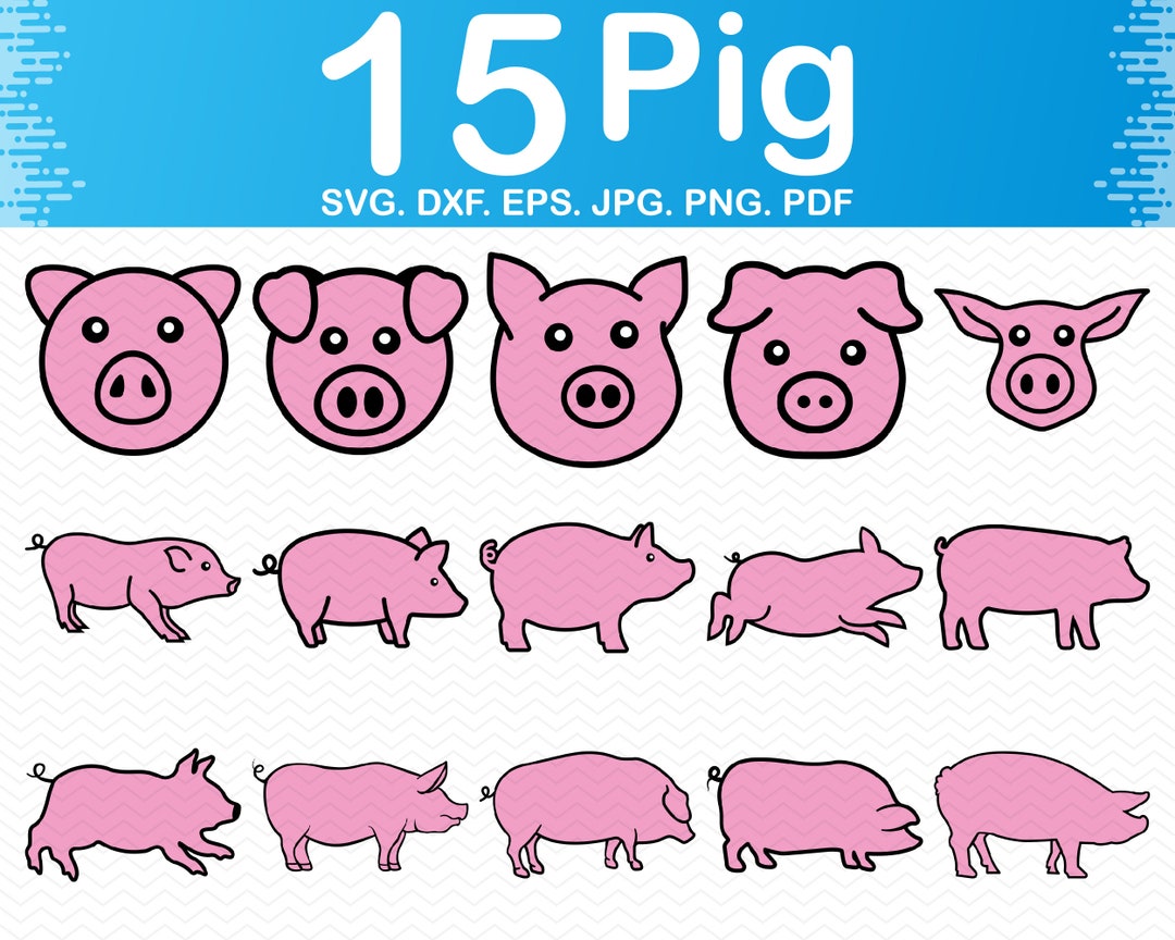 Pig Svg, Pig Face Svg, Piglet Svg, Cute Pig Svg Files for Cricut, Pig ...