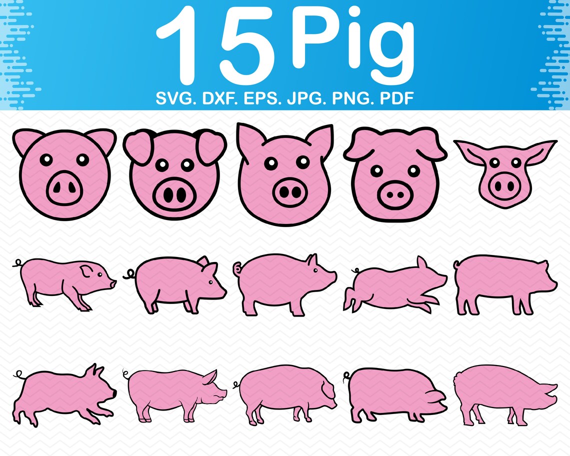 Pig Svg Pig Face Svg Piglet Svg Cute Pig Svg Files for - Etsy