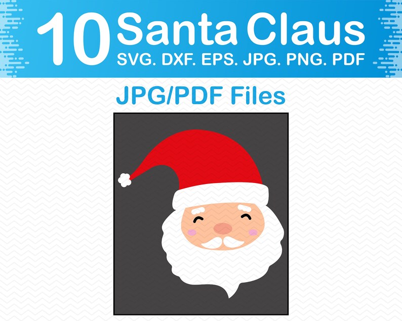 Santa svg Santa face svg Santa hat svg Merry christmas svg | Etsy