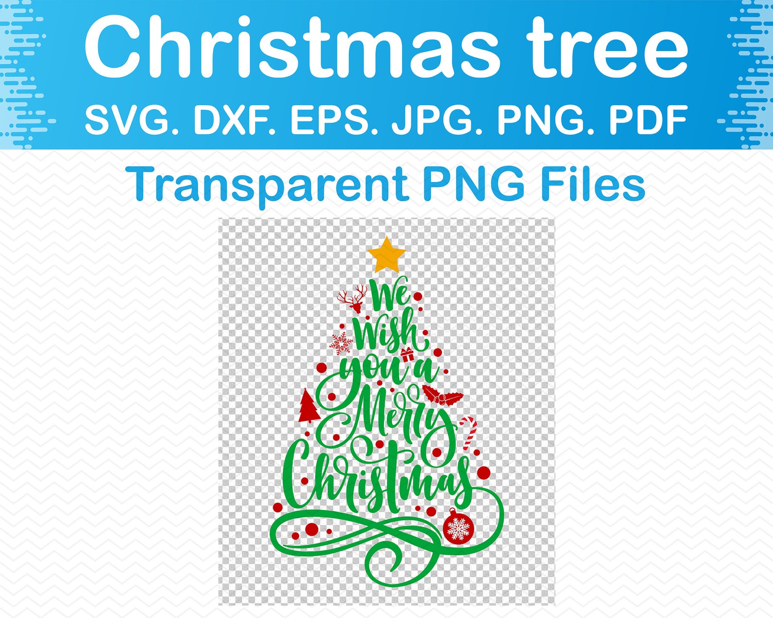 Merry Christmas Tree Svg Merry Christmas Trees Png Merry - Etsy