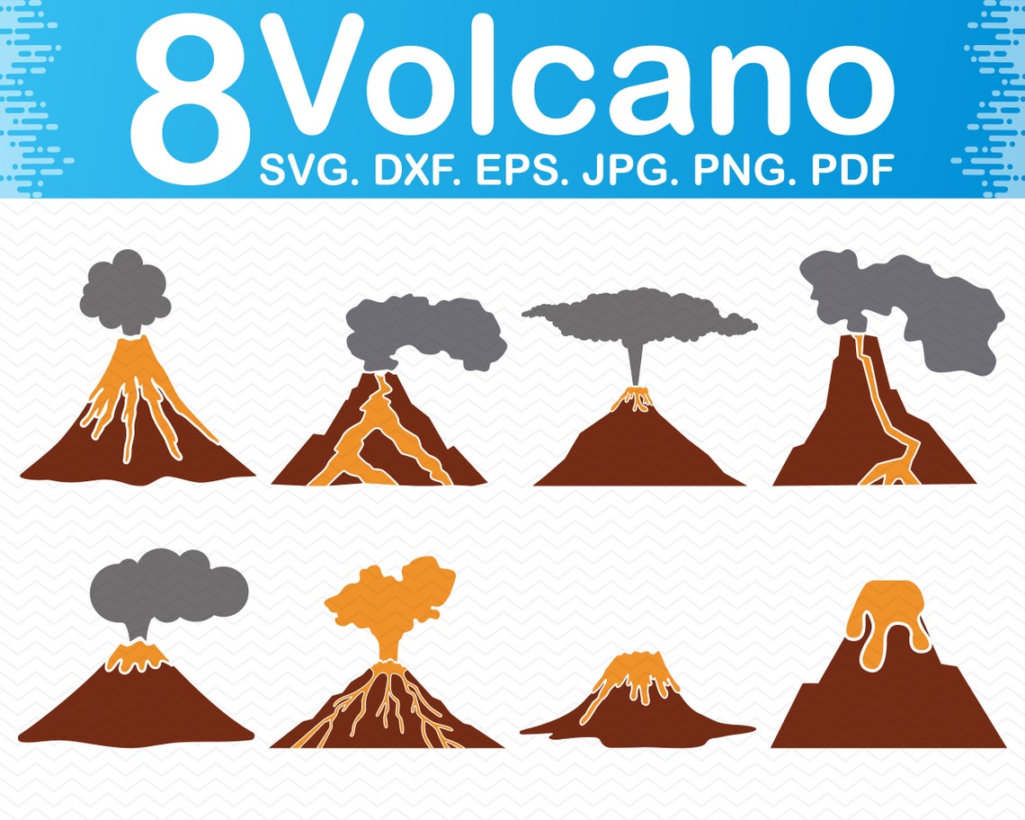 Volcano Svg Volcano Clipart Lava Svg Files for Cricut SVG | Etsy