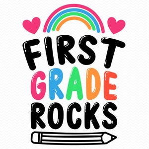 First Grade Rocks Svg, Back to School Svg, Teacher Svg School Svg ...