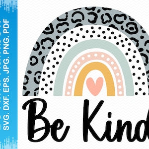 Be Kind Svg, Be Kind Png, Boho Rainbow Svg, Inspirational Svg ...