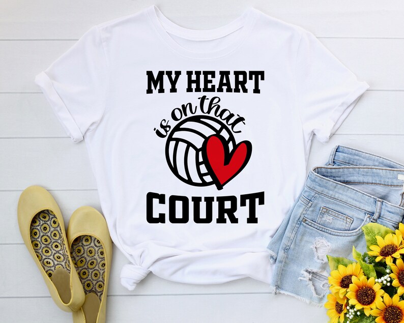 My Heart is on That Court Svg Volleyball Mom Svg Volleyball - Etsy