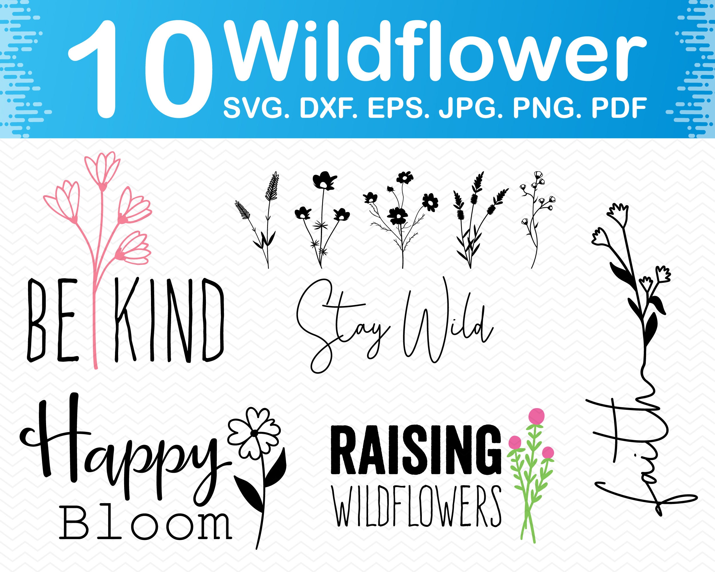 Wildflower Svg Files For Cricut Wildflowers Svg Wildflower Etsy