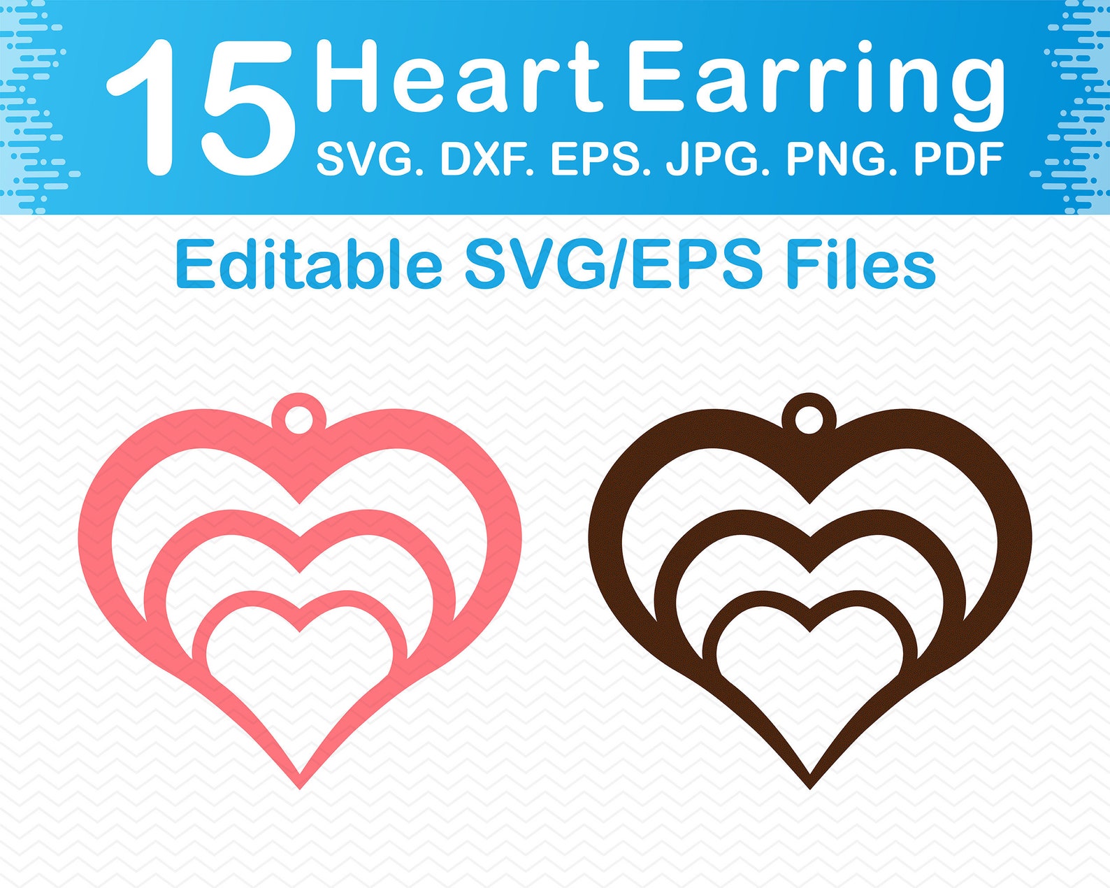 Heart Earring Svg Earring Svg Files for Cricut Earring Svg - Etsy