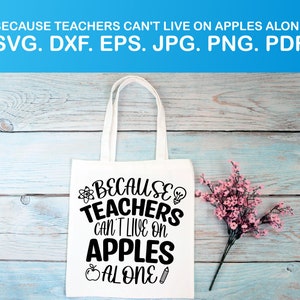 Because Teachers Can't Live on Apples Alone Svg, Teacher Svg, Back to ...