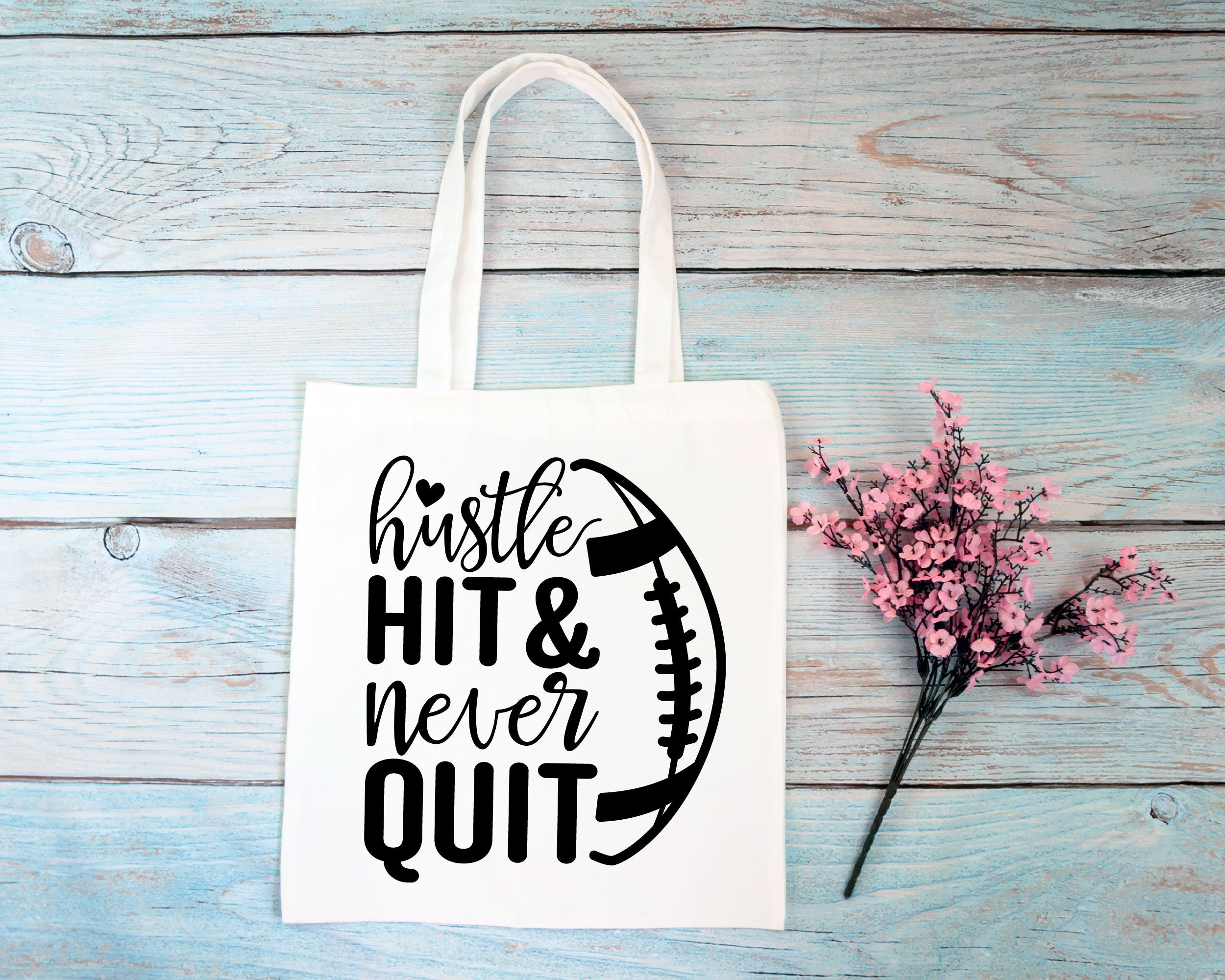 Hustle Hit and Never Quit Svg Football Mom Svg Football Svg - Etsy