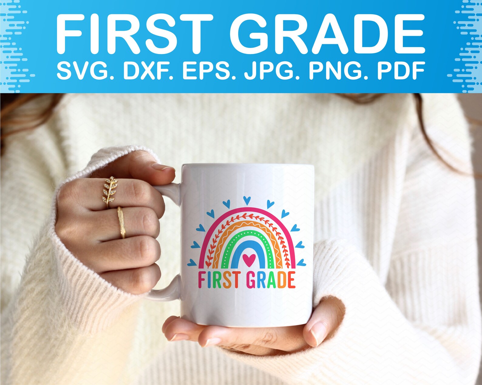 First Grade Svg Rainbow Svg Back to School Svg 1st Grade - Etsy