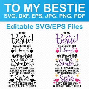 To My Bestie Svg, Best Friends Svg, Best Friend Svg, Friends Svg ...