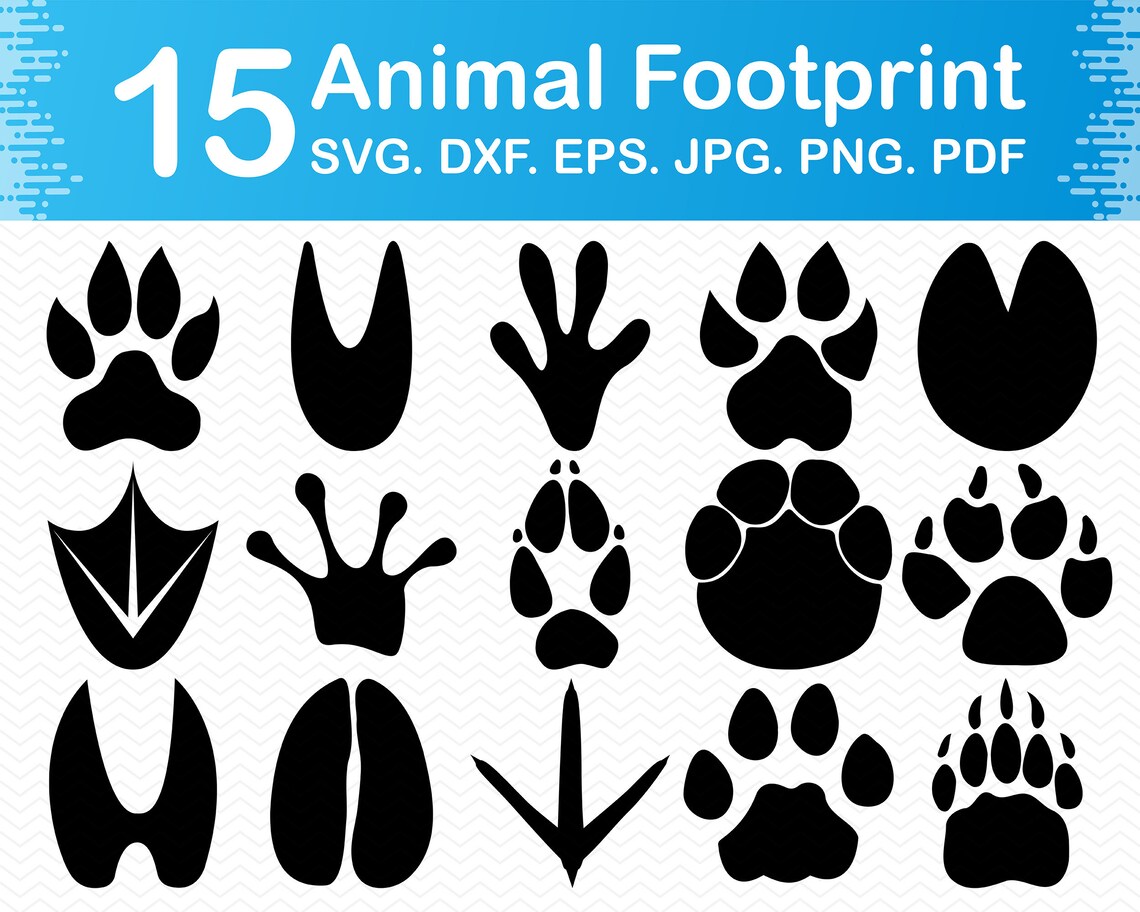 Paw print svg Animal footprint svg Paw print png files Dog | Etsy