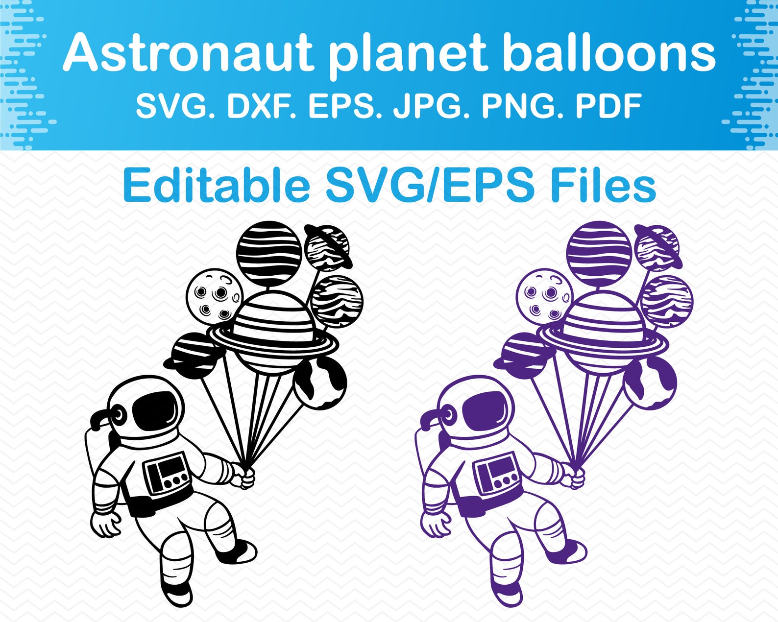 Astronaut Svg Planet Svg Balloon Svg Space Svg Moon Svg | Etsy