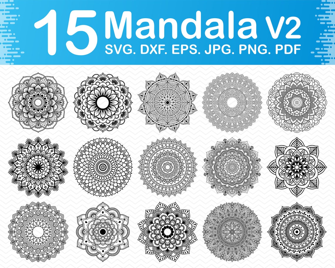 Mandala Svg Mandala Dxf Files Svg Files for Mandala Svg - Etsy