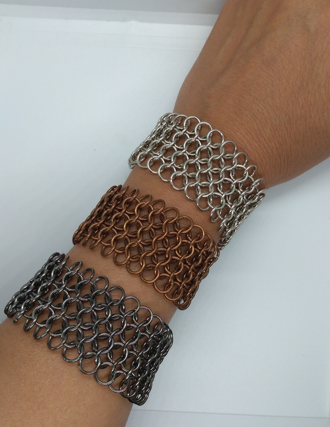 Chainmaille Bracelets, Armor Bracelets, European 4 in 1, Unisex ...