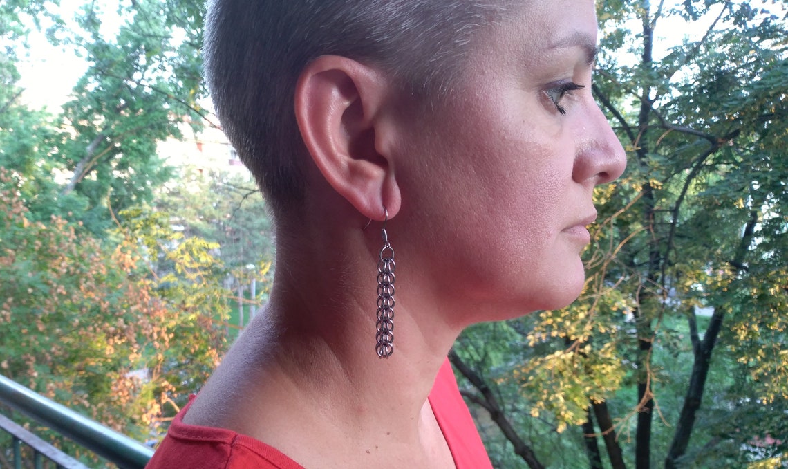 Chainmaille Earrings, Persian Chainmail Earrings, Full Persian Chain ...