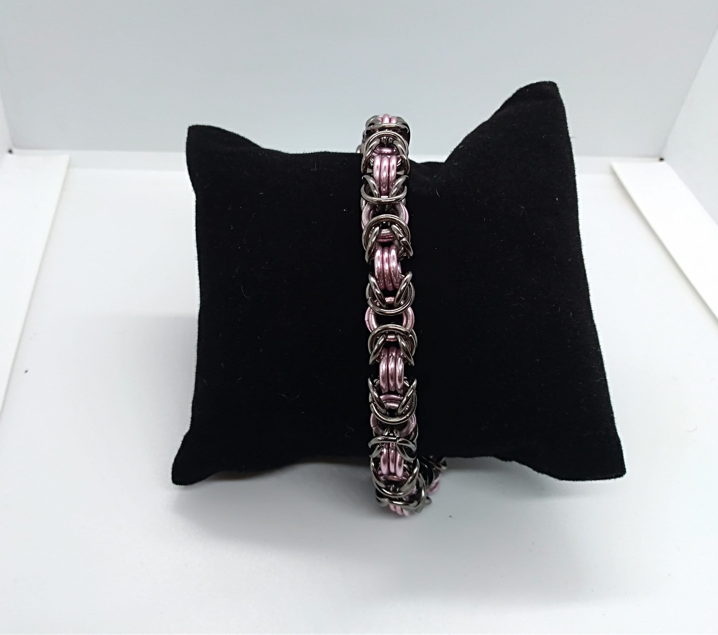 Byzantine Chainmaille Purple Grey Bracelet - Etsy