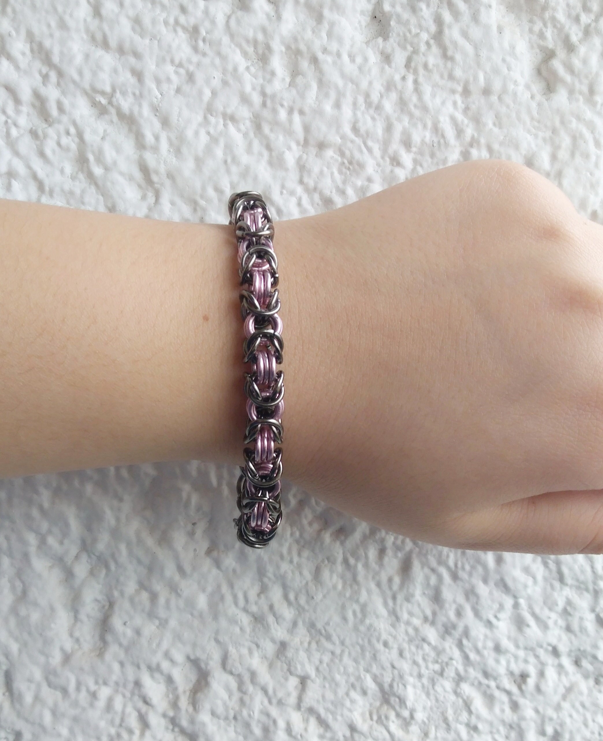 Byzantine Chainmaille Purple Grey Bracelet - Etsy