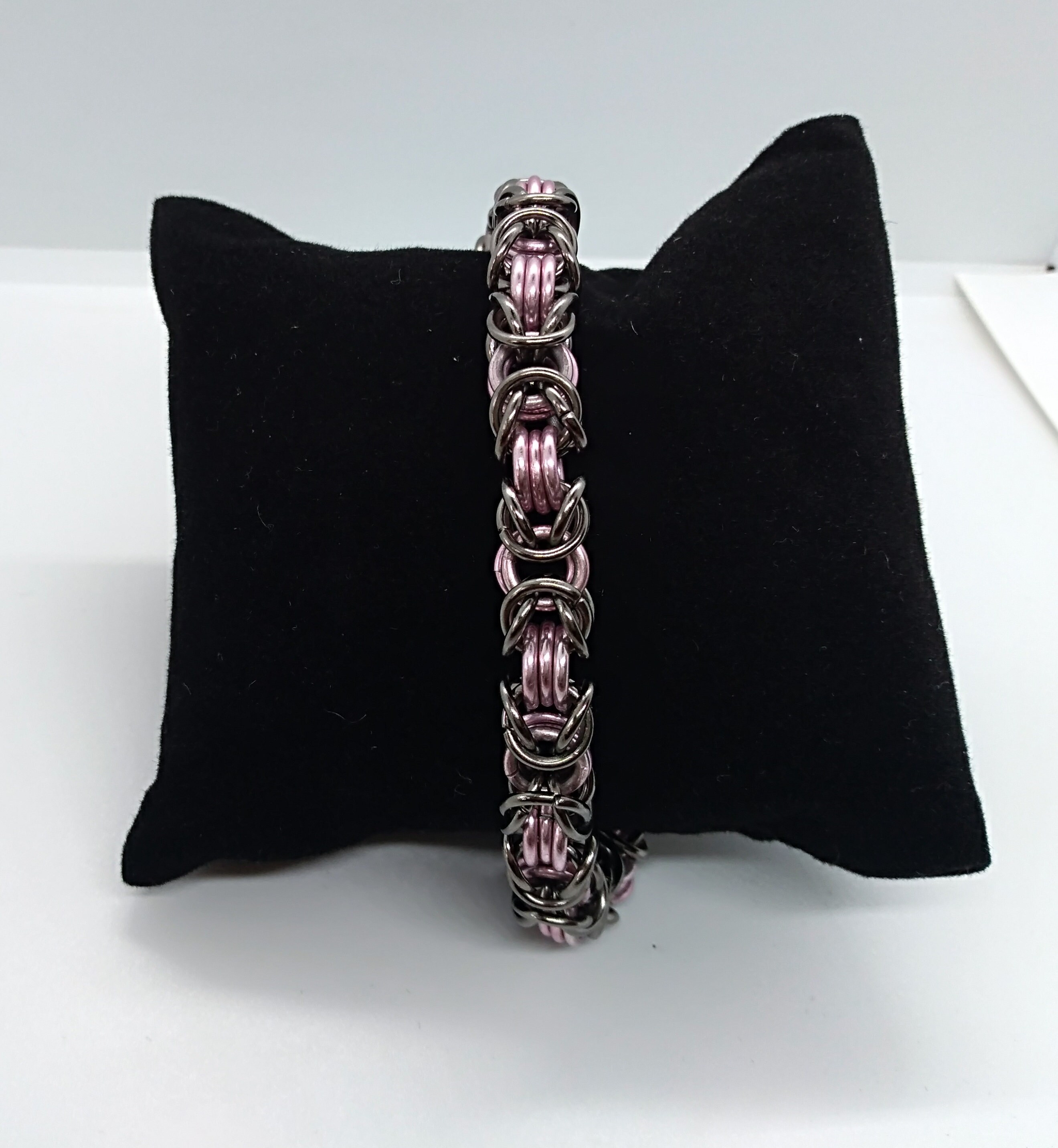 Byzantine Chainmaille Purple Grey Bracelet - Etsy