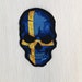 Sweden Flag Skull Patch, Swedish National Flag Biker Patch, Sew on ...