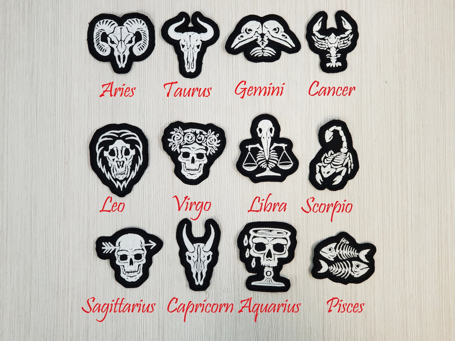 Aries Zodiac Signs Embroidered Patch Glow in the Dark - Etsy