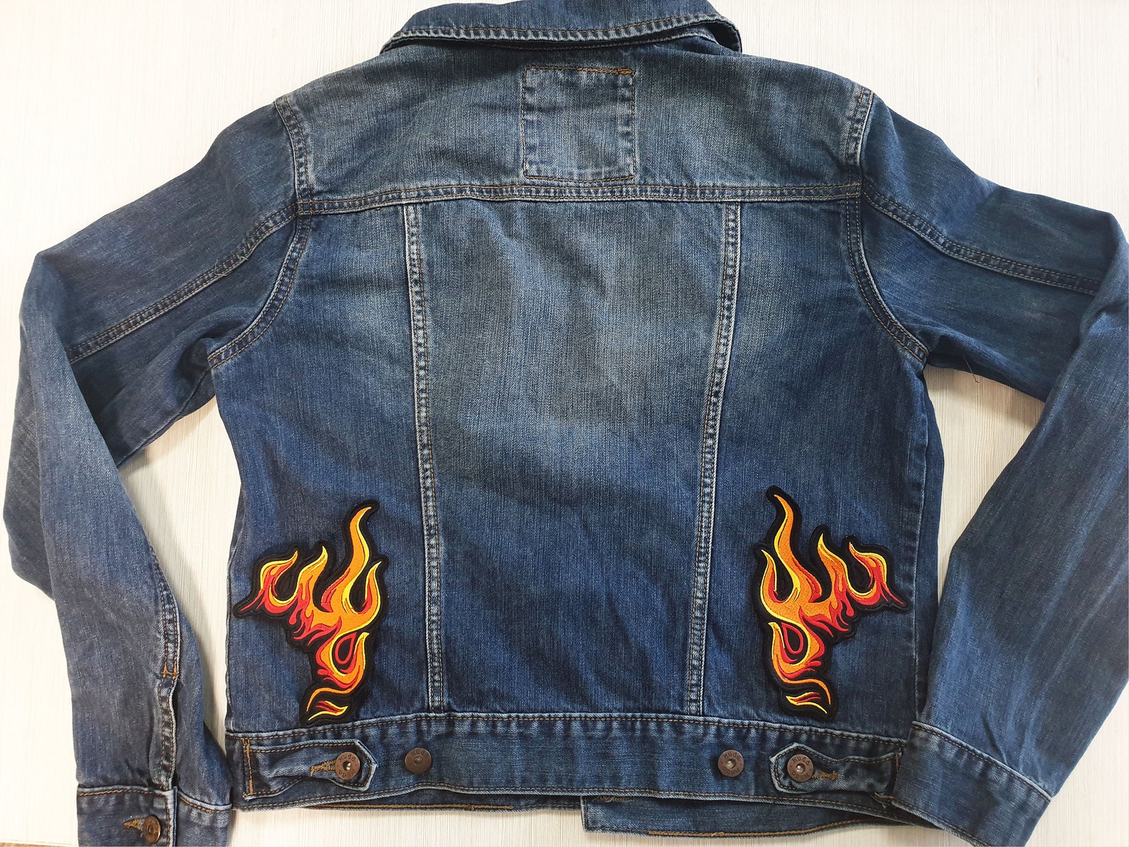 Embroidered Flame Patch Set, Urban Jacket Patches (4.2x5.9") - Etsy