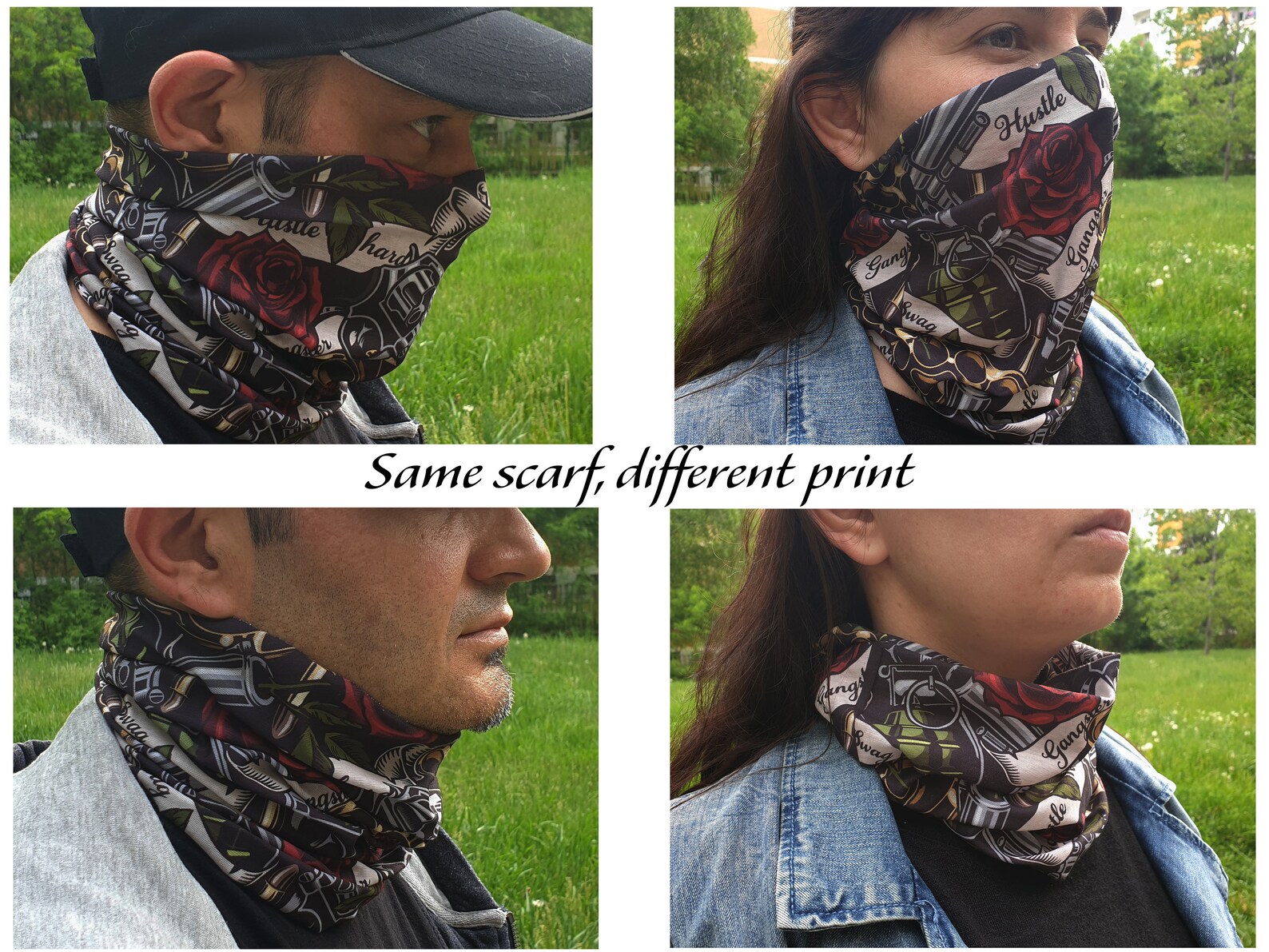 Biker Bandana Scarf, Colorful Face Mask, Hiking Bandana, Tube Scarf for ...