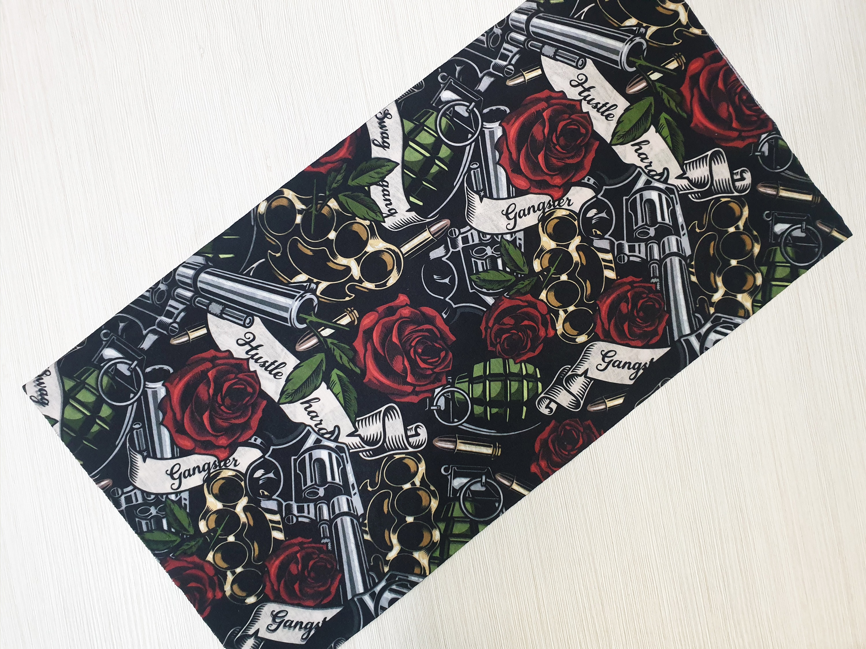 Guns and Roses Bandana Colorful Face Mask Hiking Bandana | Etsy