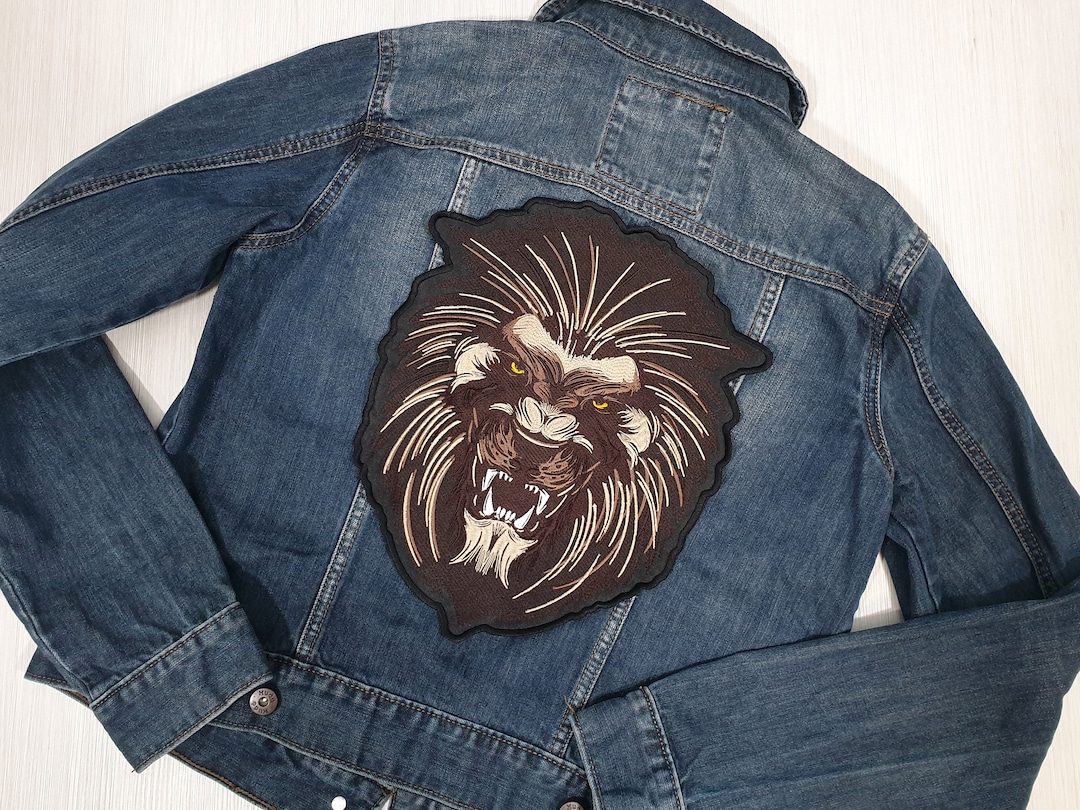 Large Lion Patch, Big Cat Patch, Biker Embroidery, Urban Art Patch ...