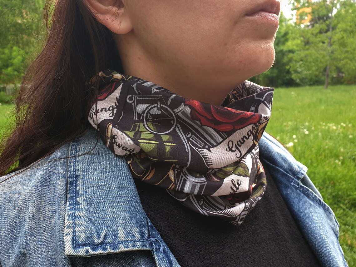 Guns and Roses Bandana Colorful Face Mask Hiking Bandana | Etsy