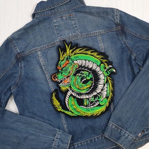 Chinese Dragon Patch for Jacket, Japanese Oni Applique, Ninja Back ...