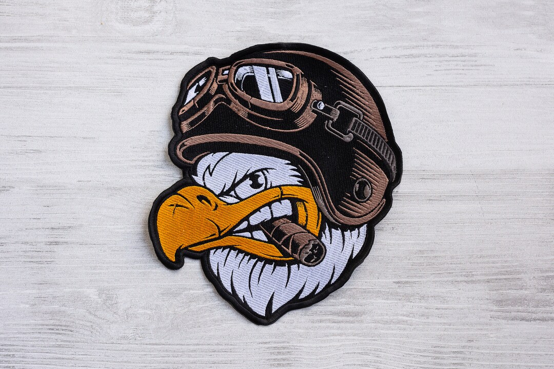 Large Pilot Eagle Patch, Pilot Back Patch, Biker Eagle Patch, Sew on ...