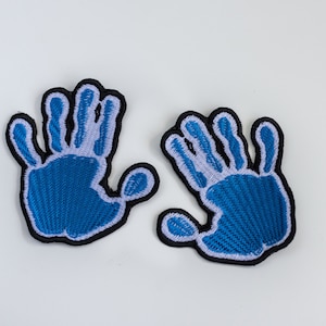 Pair of Embroidered Hand Print Patches, Handprint Embroidery Set, Pair ...
