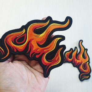 Set of 2 Flame Patch, Fire Patch for Jackets, Flame Sew on Patch, Urban ...