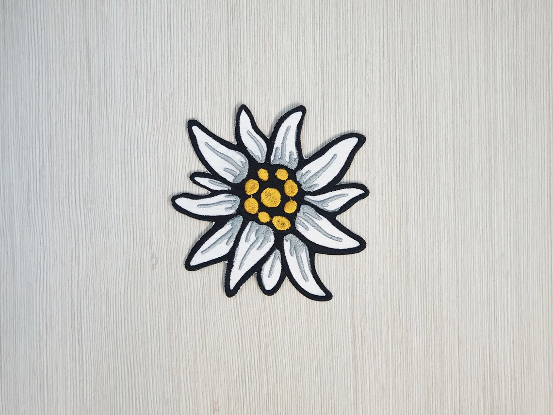 Edelweiss Flower Patch Mountain Flower Applique Embroidered | Etsy